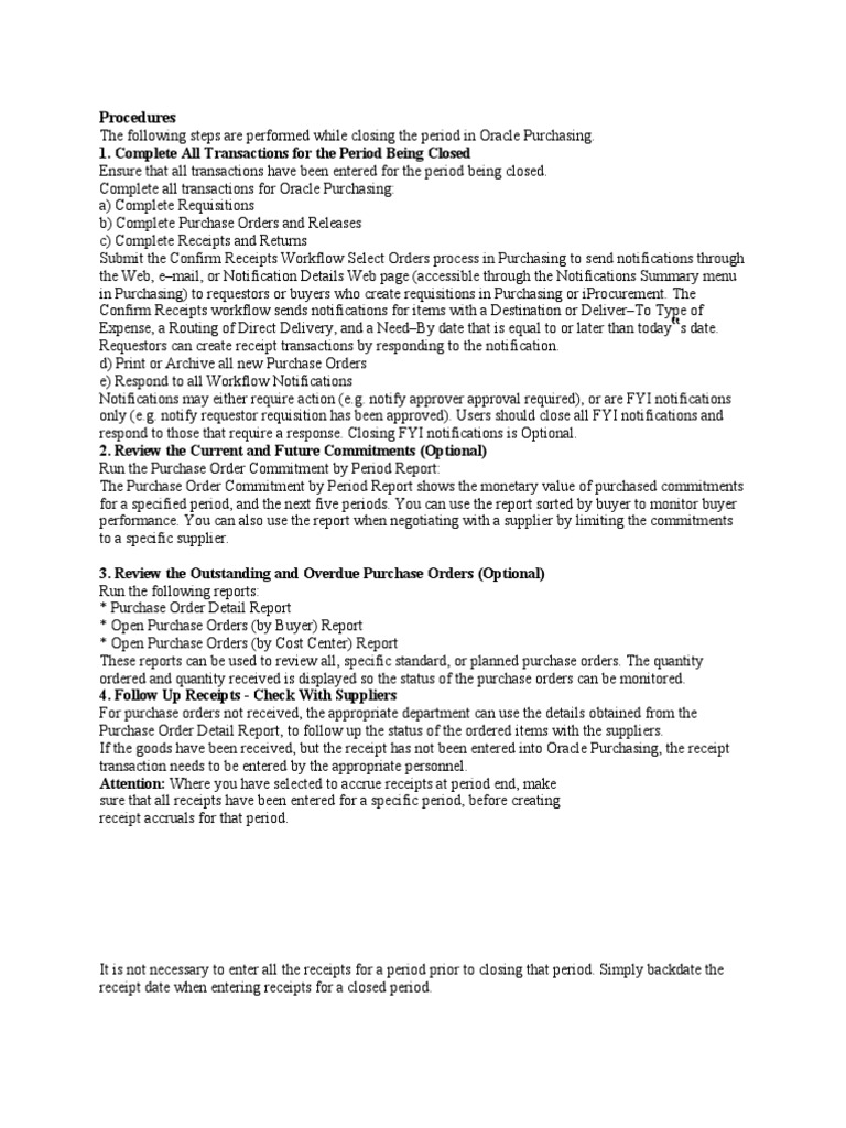PO - Period Close Process | PDF | Accrual | Receipt