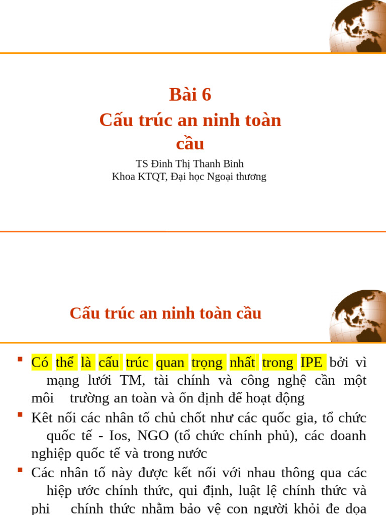 Bai 6 The Global Security Structure | PDF