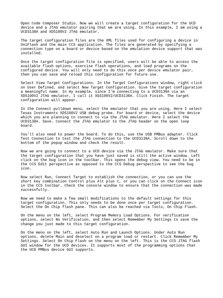 Using JTAG With The UCD3138 Establishing A JTAG Comms Link - Transcript ...