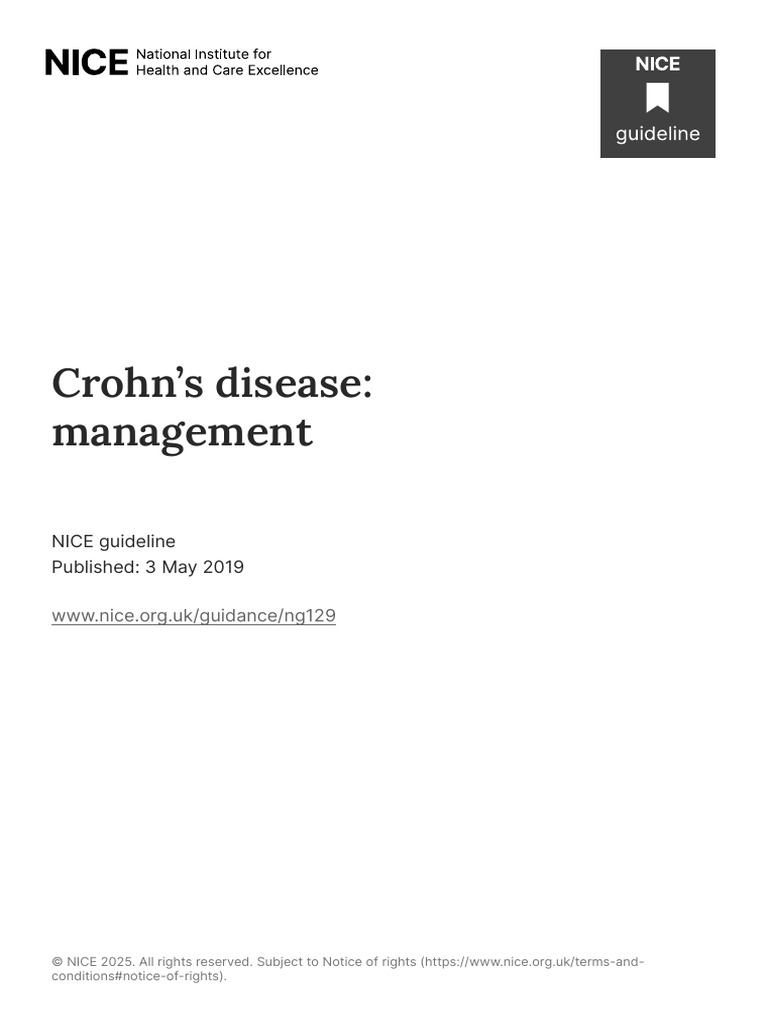 Crohn's Disease Management Guidelines | PDF | Crohn's Disease | Medicine