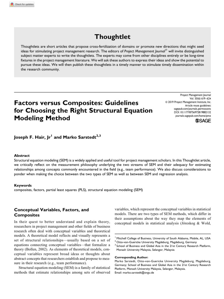 SEM Method Selection Guidelines | PDF | Structural Equation Modeling ...