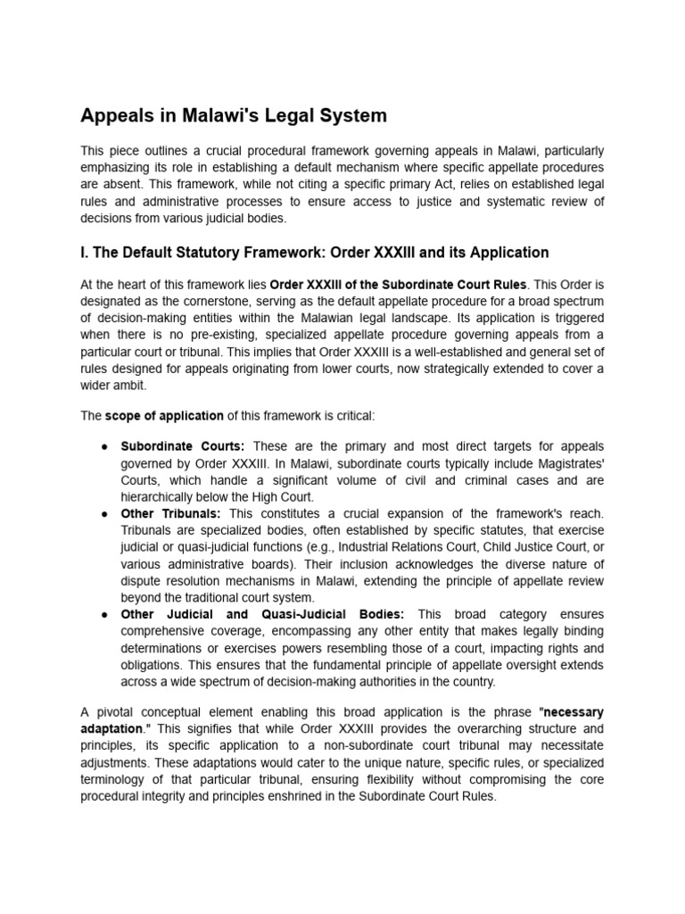 Appeals in Malawi's Legal System | PDF | Tribunal | Appeal