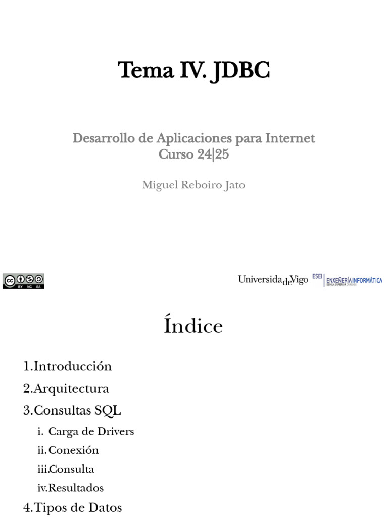 Tema 4. JDBC | PDF | SQL | Gestión de tecnología de la información