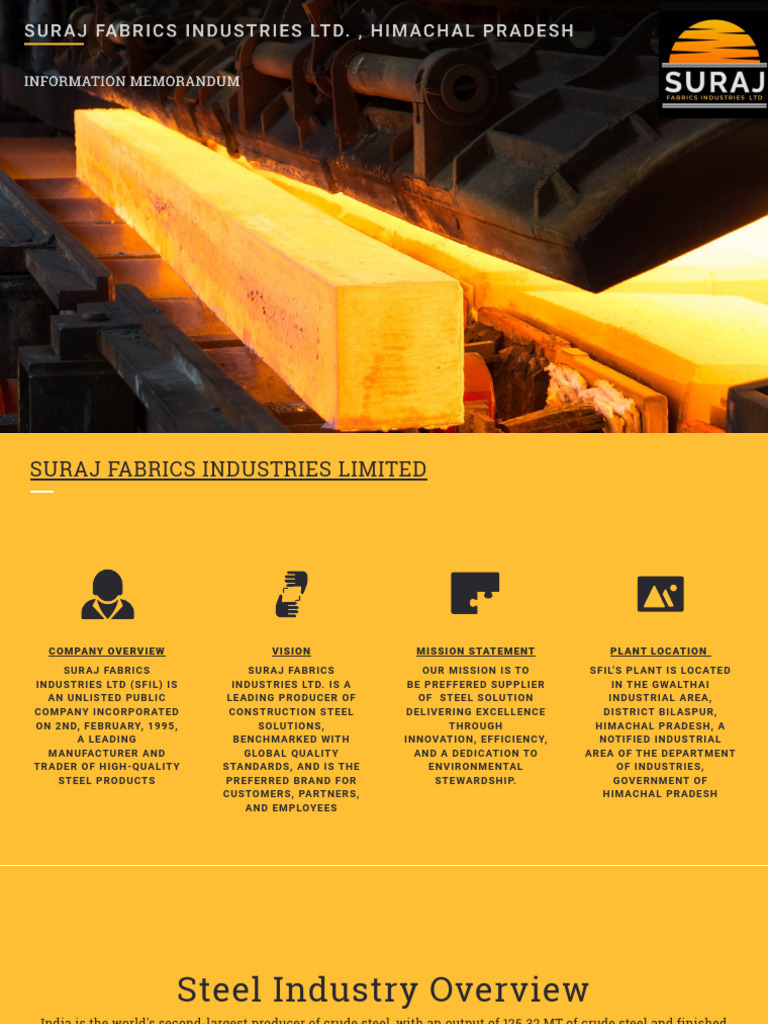 SFIL - Information Memorandum | PDF | Steelmaking | Steel