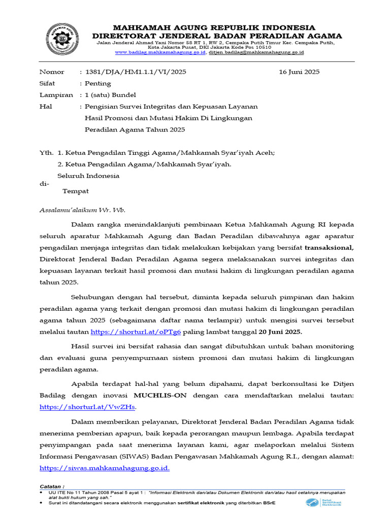 1381. PERMINTAAN SURVEI HASIL TPM HAKIM TAHUN 2025_sign_sign_sign | PDF