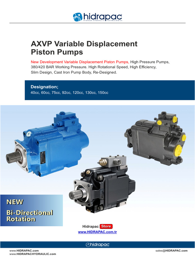 AXVP Variable Displacement Pumps Overview | PDF | Horsepower ...