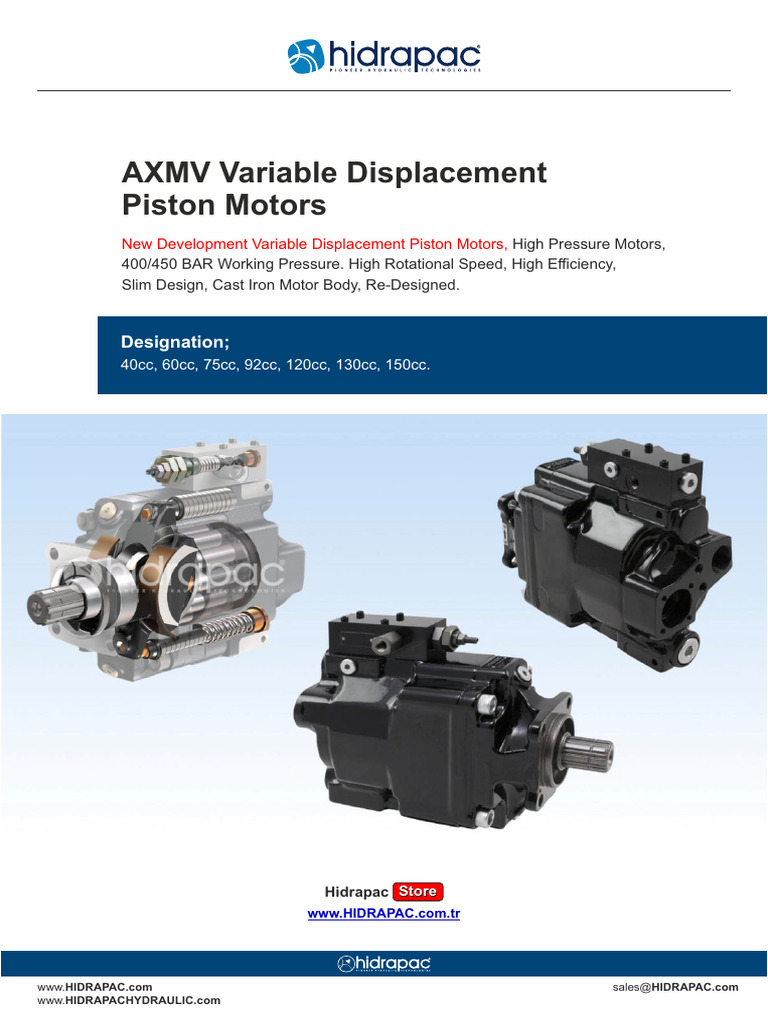 AXMV Variable Displacement Piston Motors | PDF | Horsepower ...