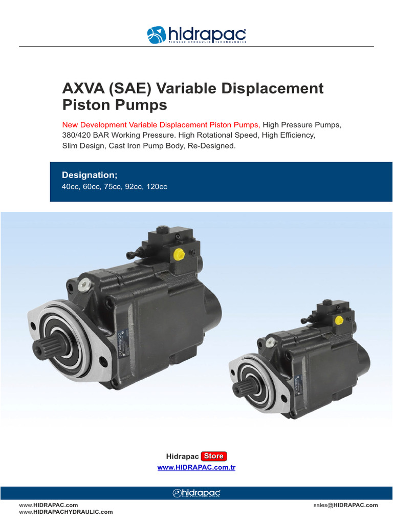 AXVA (SAE) Variable Displacement Piston Pumps | PDF | Horsepower ...