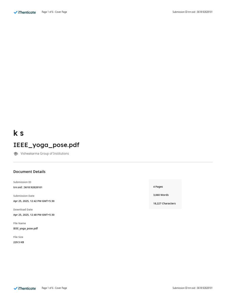 IEEE Yoga Pose AI Report | PDF | Deep Learning | Computer Vision