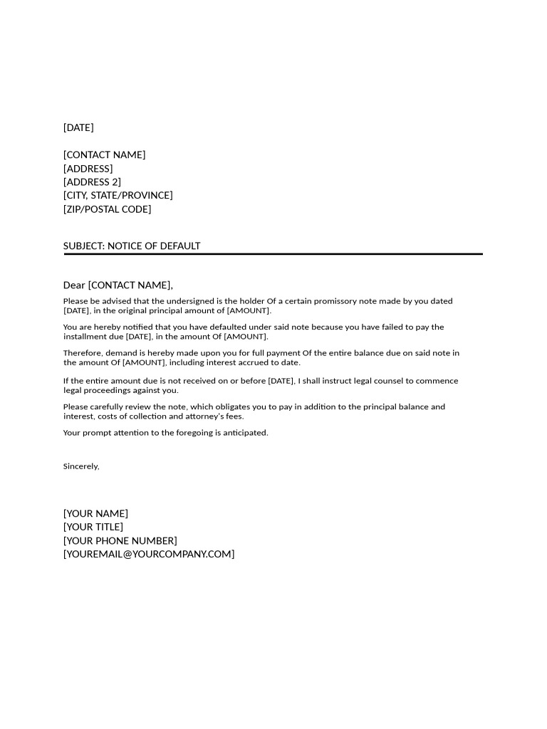 Notice of Default | PDF