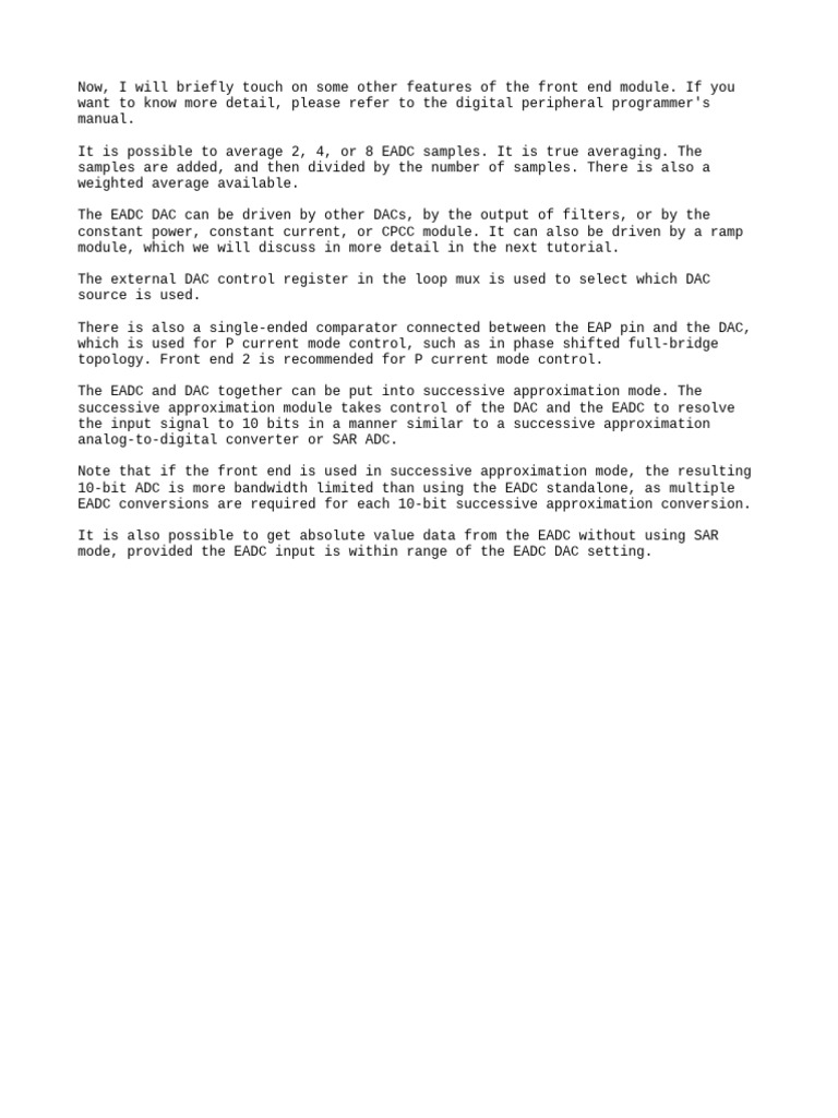 The UCD3138 Analog Front End (AFE) Module Other AFE Features - Transcript | PDF