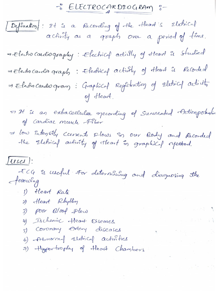 ECG Handwritten Notes | PDF
