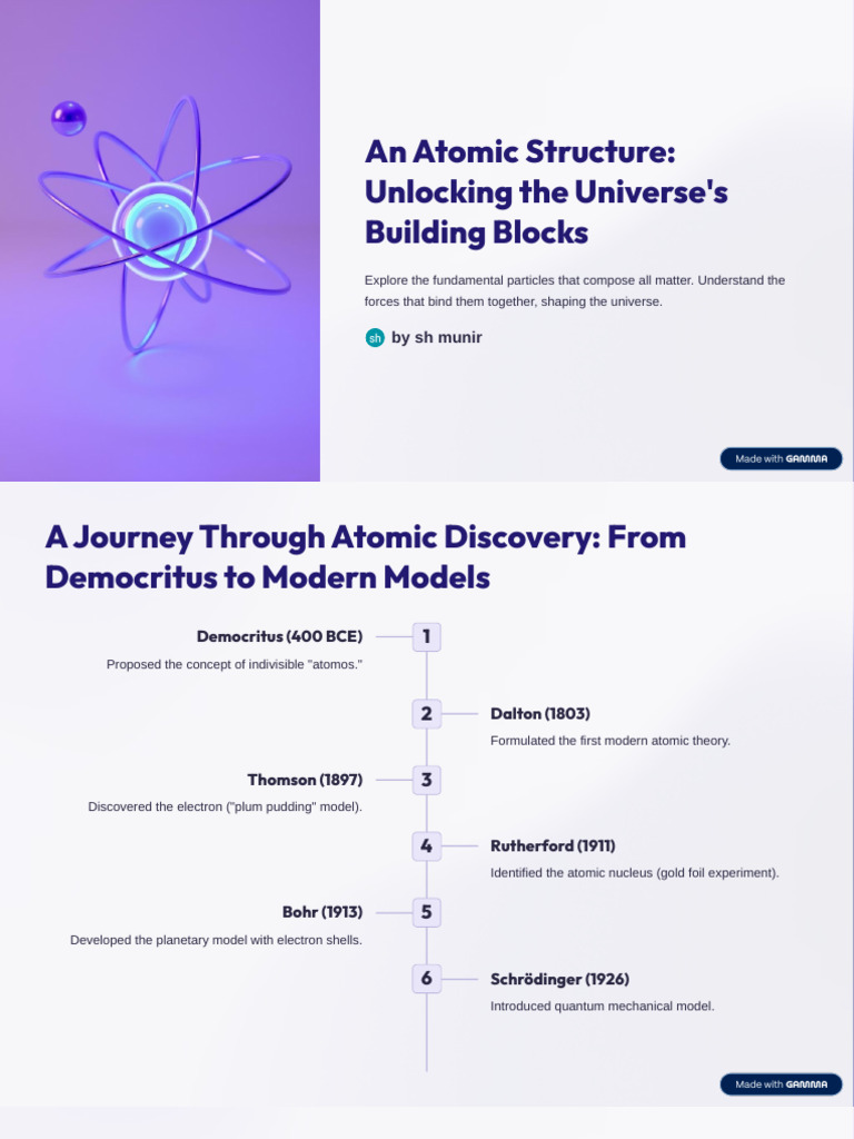 Atoms: The Universe's Building Blocks | PDF | Atoms | Atomic Nucleus