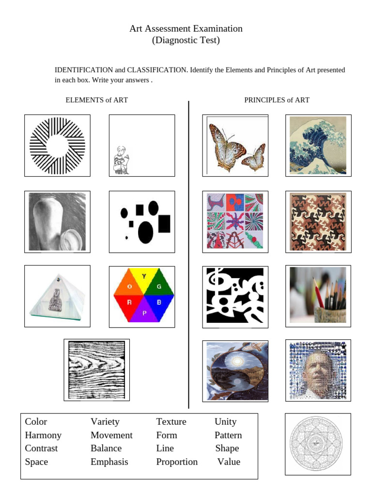 Art Elements and Principles Test | PDF