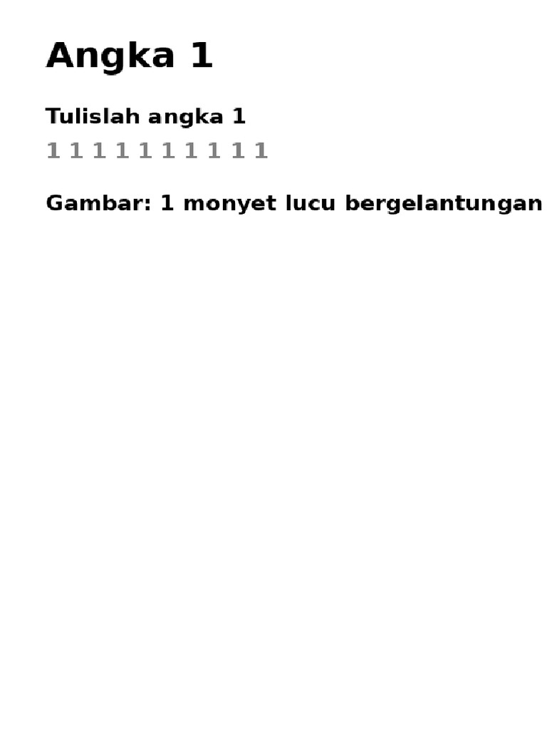 Worksheet Angka 1 10 | PDF