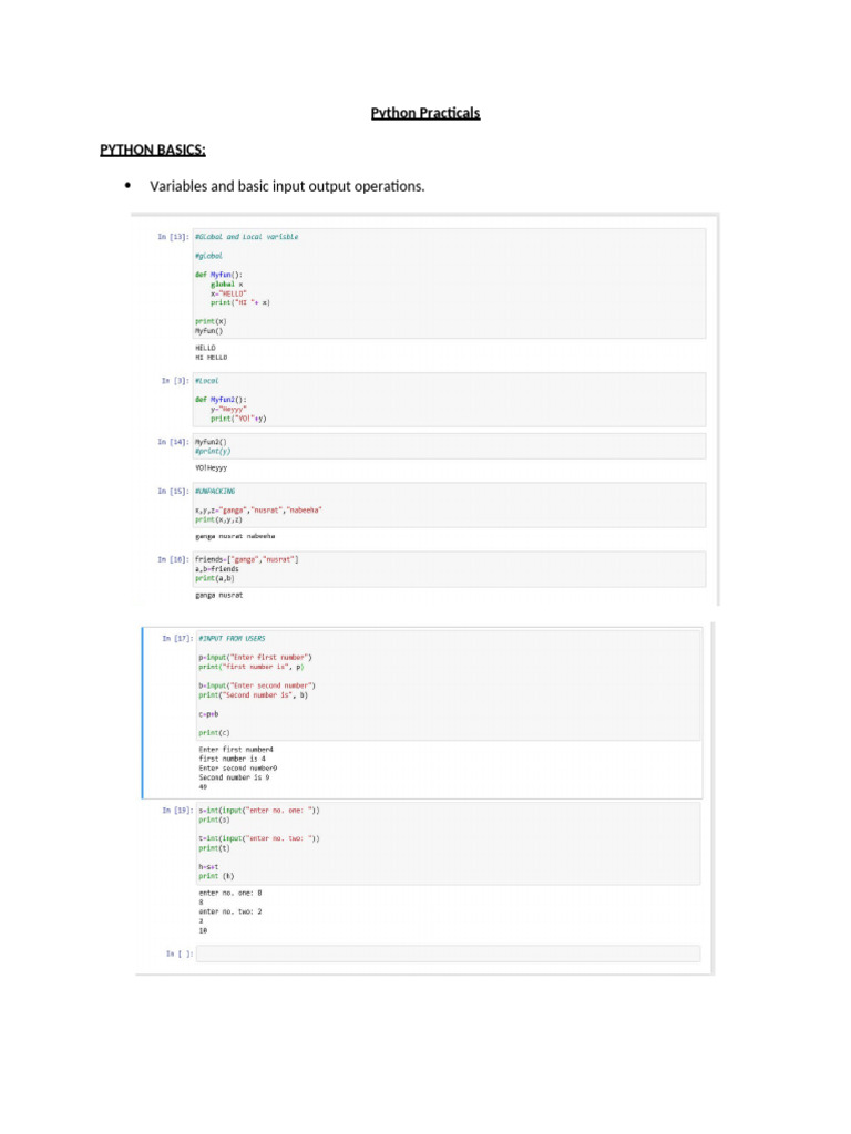 Python Practicals - Ganga | PDF