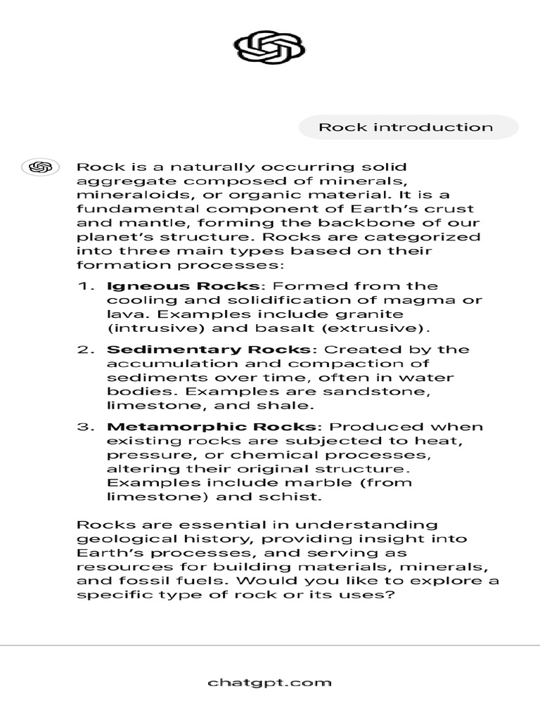 Rock Types Overview | PDF