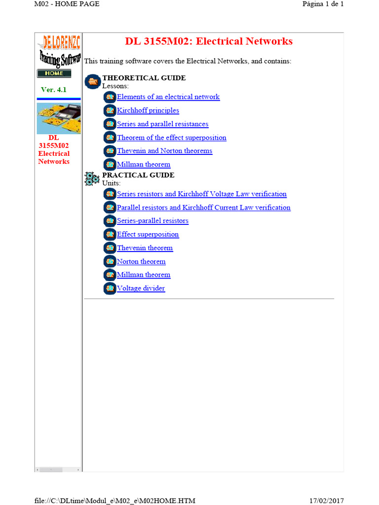DL 3155M02: Electrical Networks: Theoretical Guide | PDF