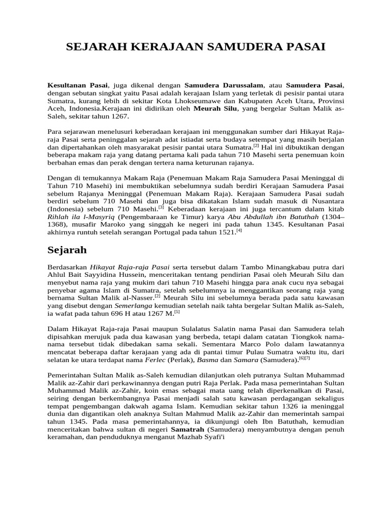 Sejarah Kerajaan Samudera Pasai | PDF