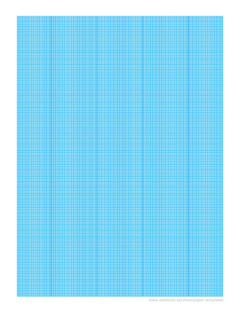 Printable 1mm Graph Paper With Blue Color Lines-A4 With 0.5 in Border | PDF