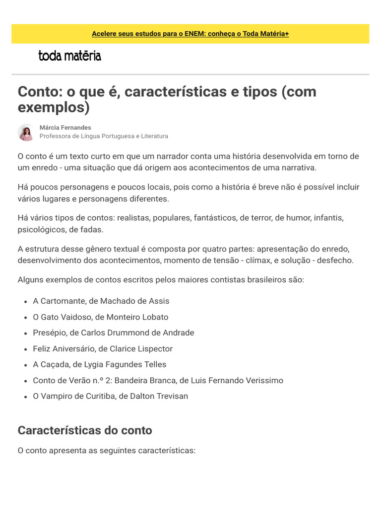 Tipos e Exemplos de Contos | PDF | Contos