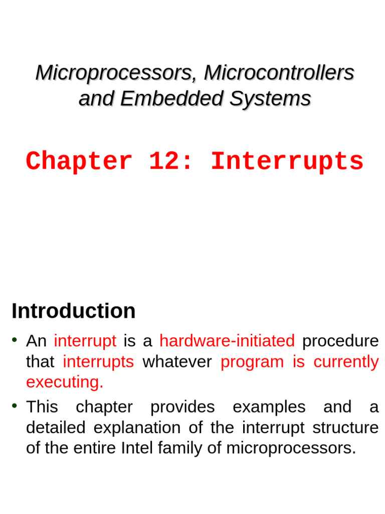 Chapter 12 Interrupt Slide 1 | PDF | Computing | Computer Engineering