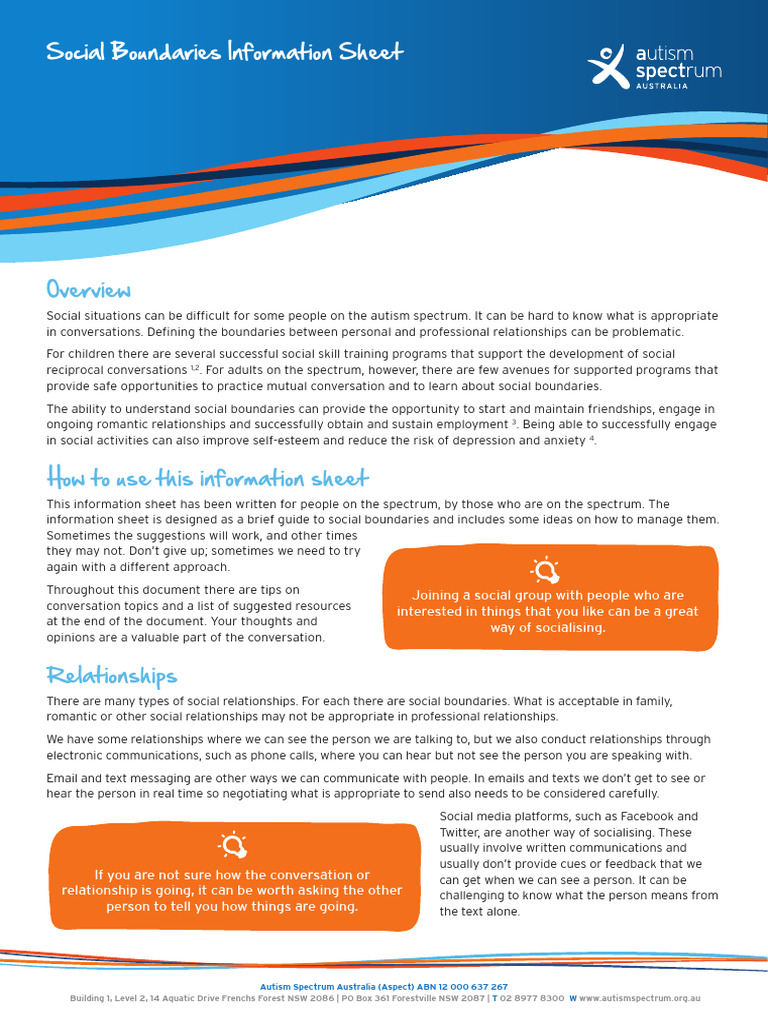 Social Boundaries for Autism Support | PDF | Autism | Communication