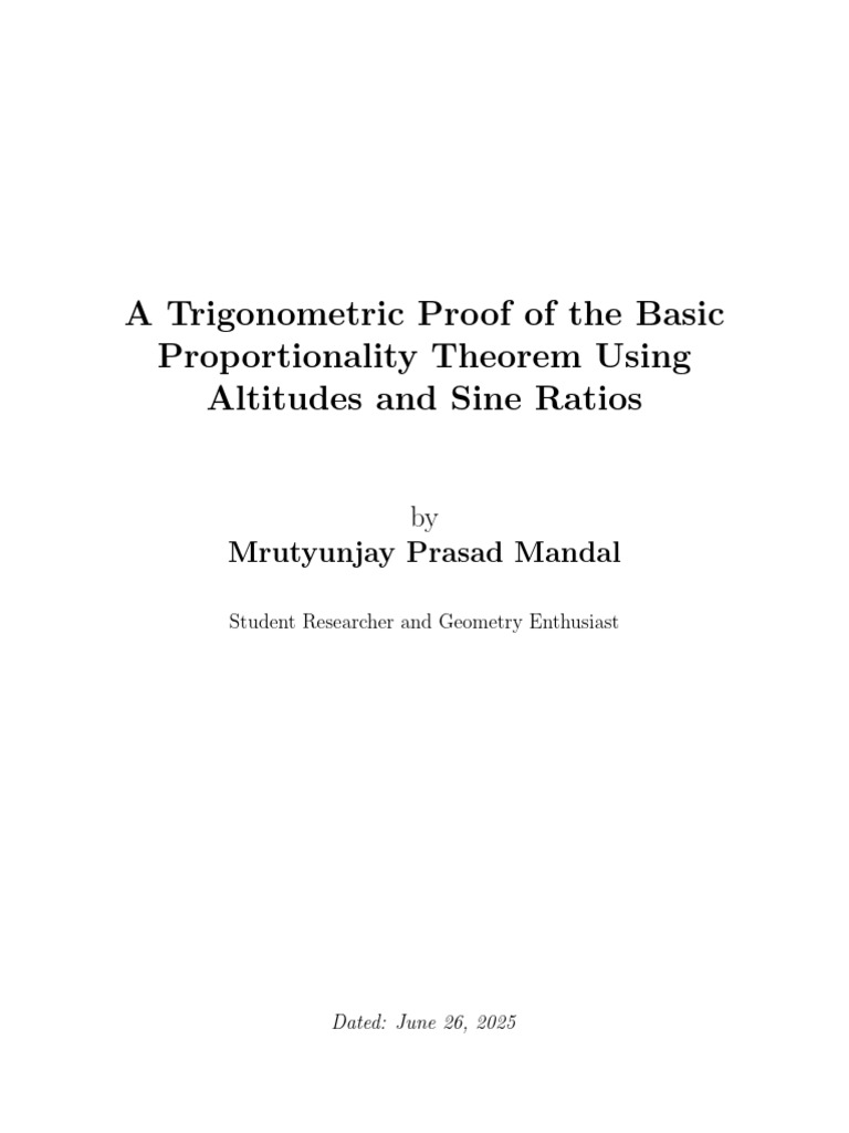 Thales Theorm Proof in A New Way | PDF | Mathematical Proof | Theorem