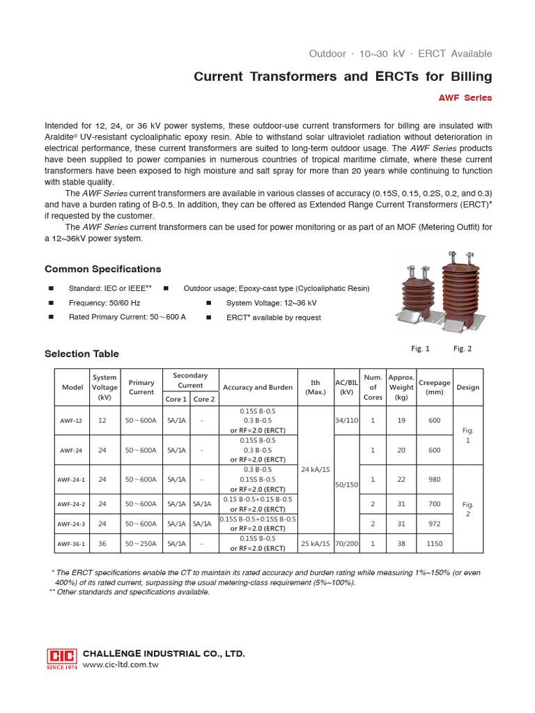 Extended Range Current Transformers | PDF | Transformer | Manufactured ...