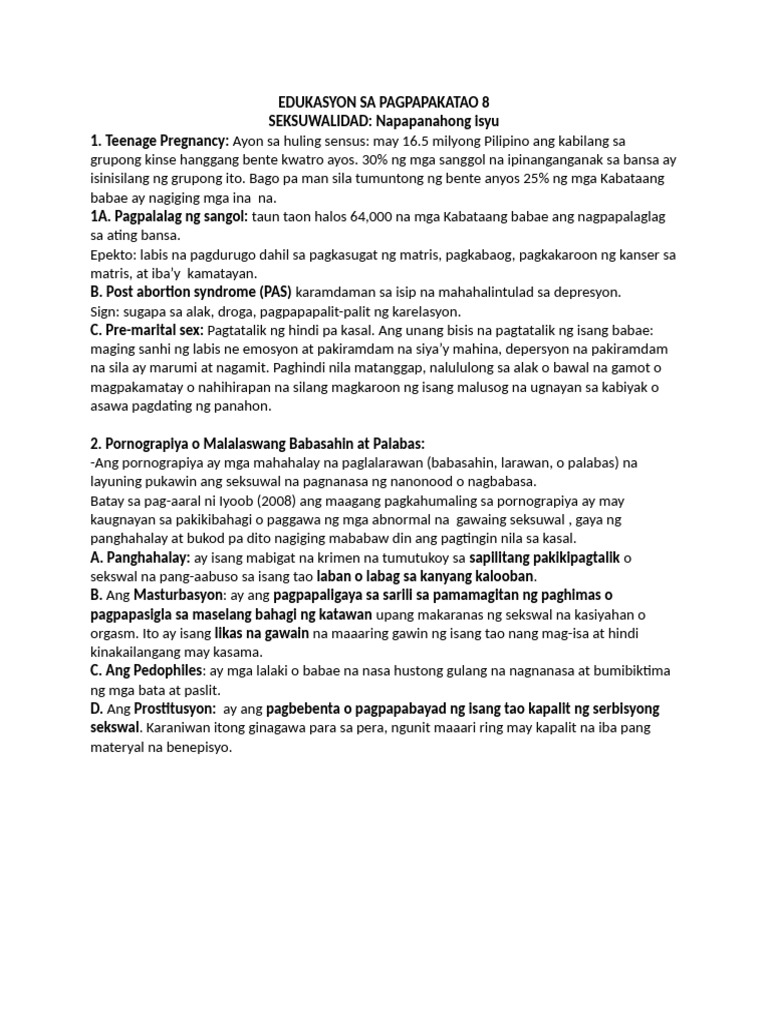 Esp8 Napapahahong-Isyu | PDF