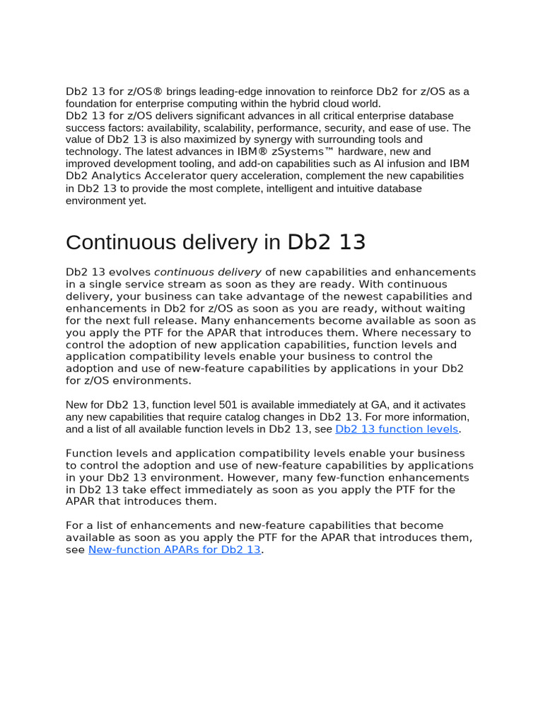 DB2 V13 Information | PDF