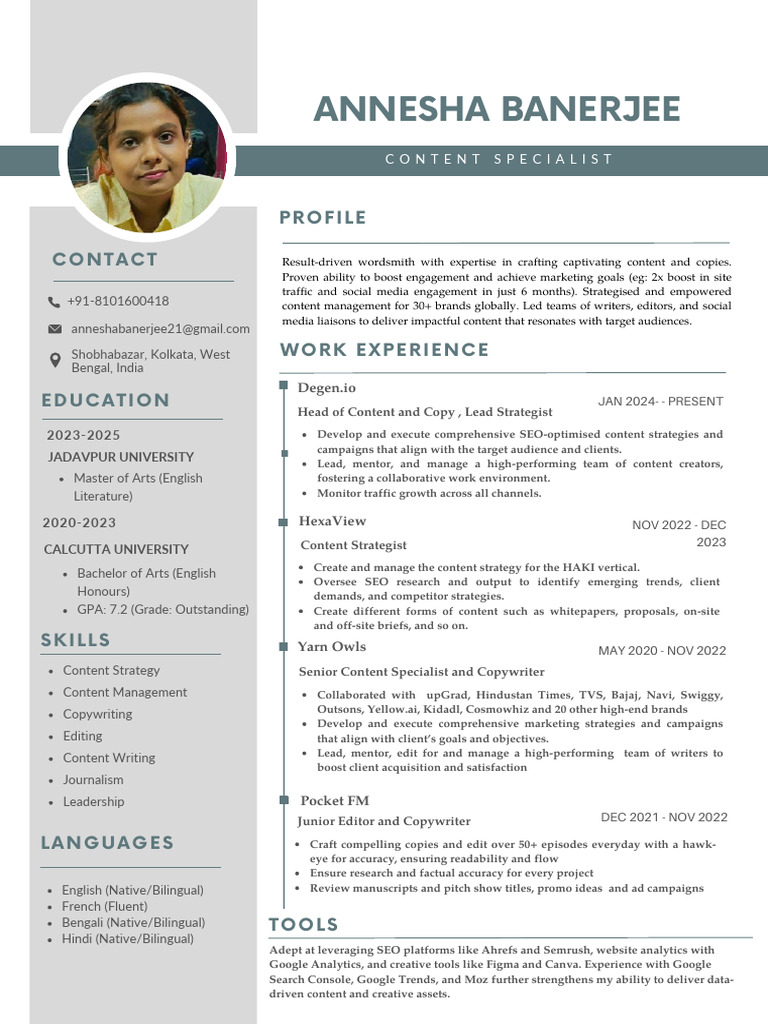 Annesha Banerjee Resume-4 | PDF | Communication | Marketing