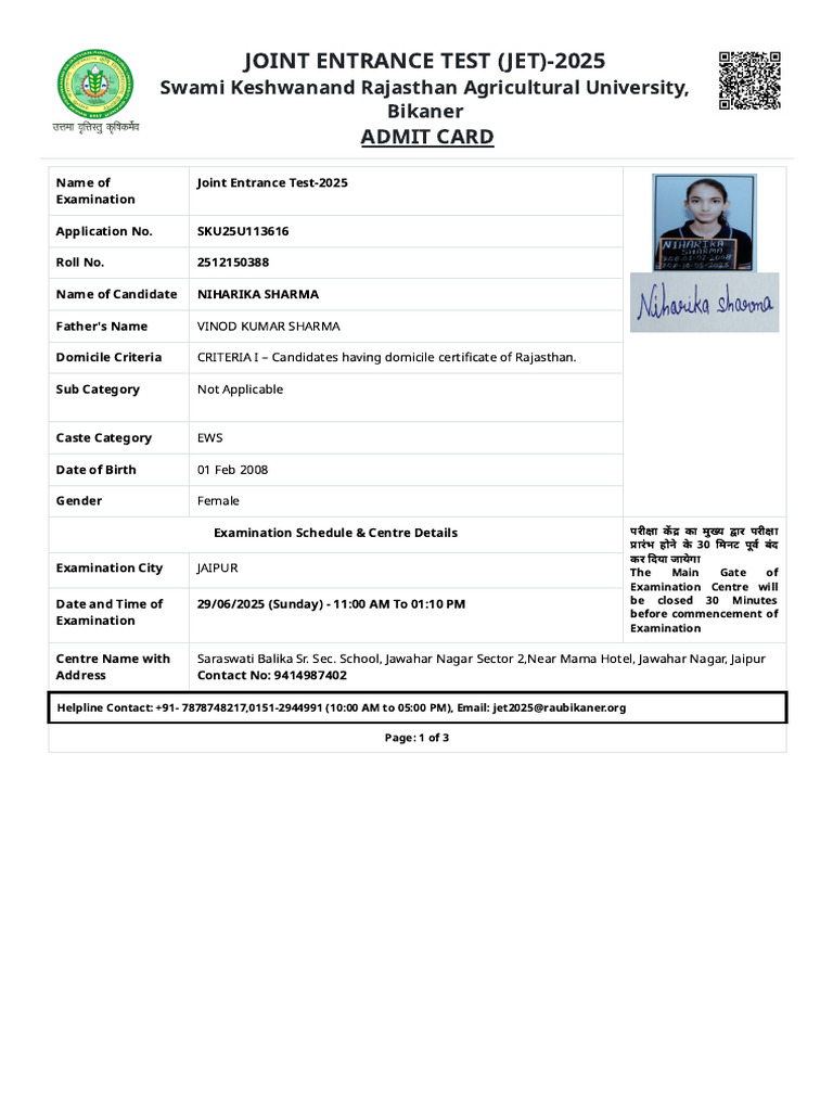 SKRAU University Bikaner | PDF