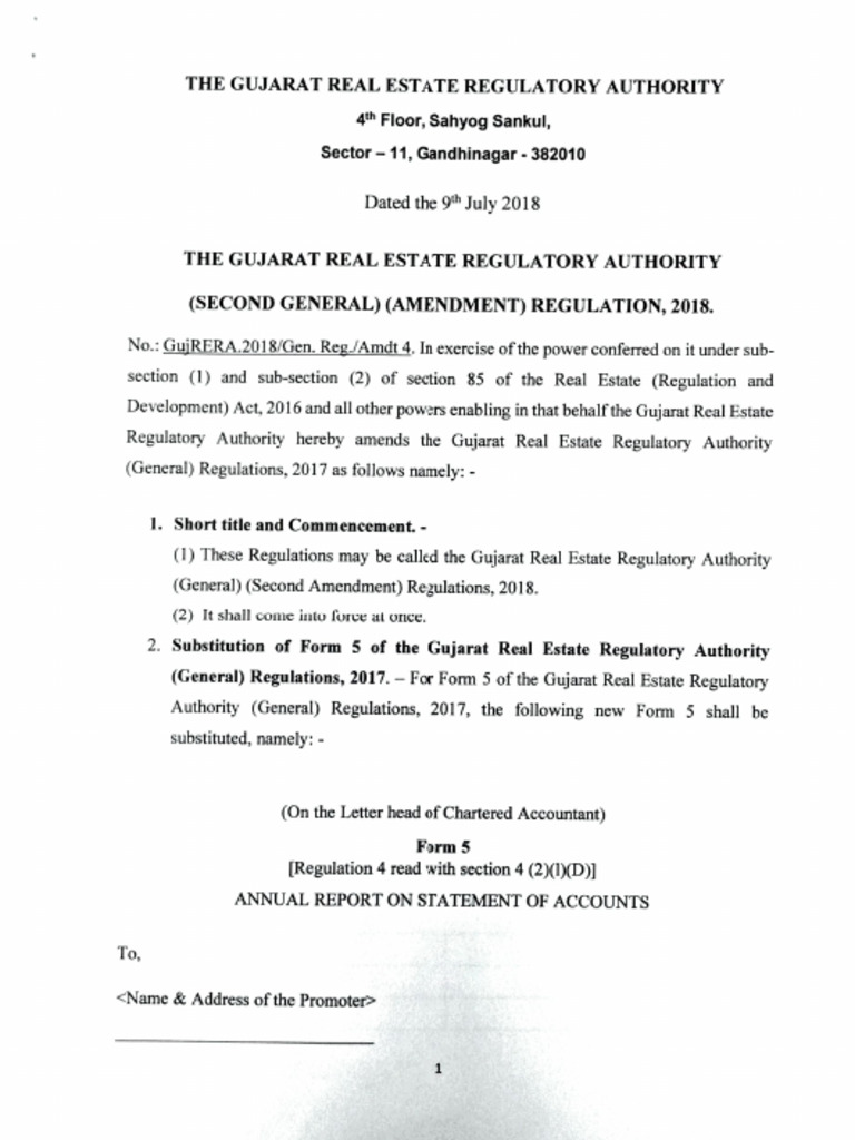 Form 5 For Rera | PDF
