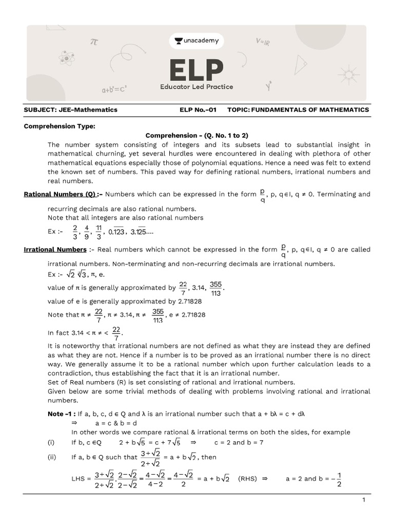 Fundamentals of Mathematics | PDF