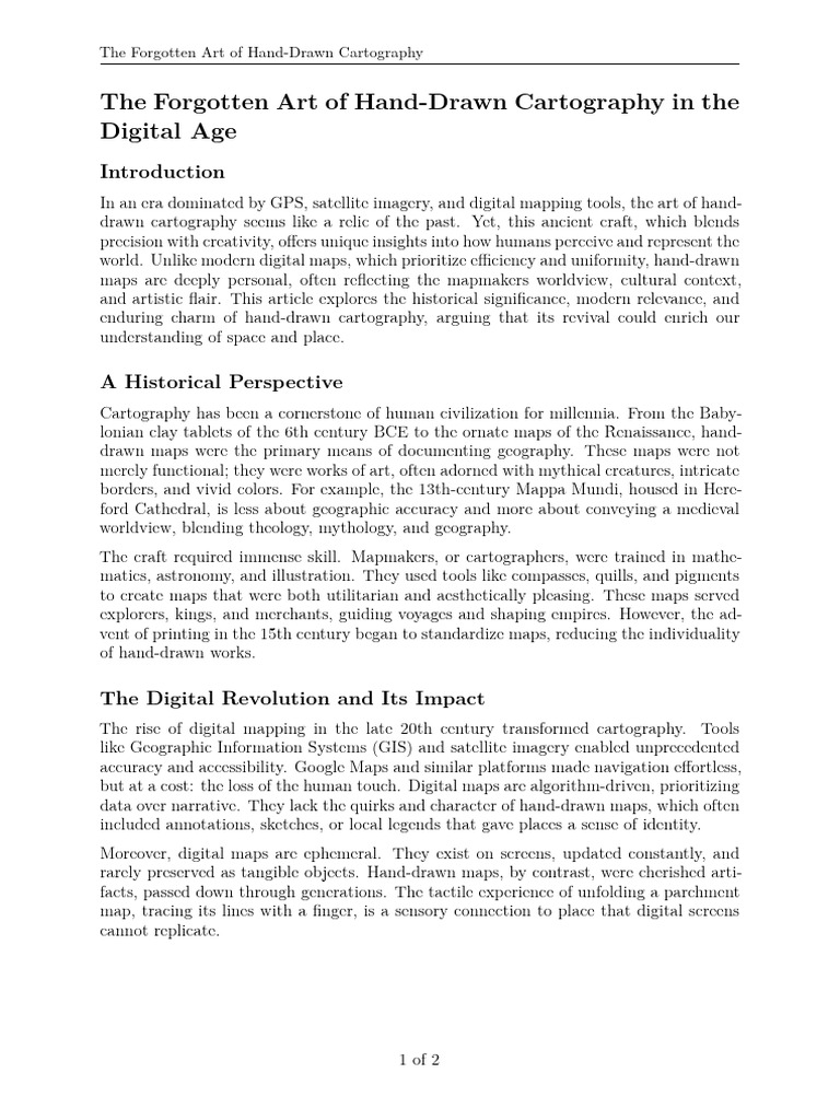 The Forgotten Art of Hand-Drawn Cartography in The Digital Age | PDF ...