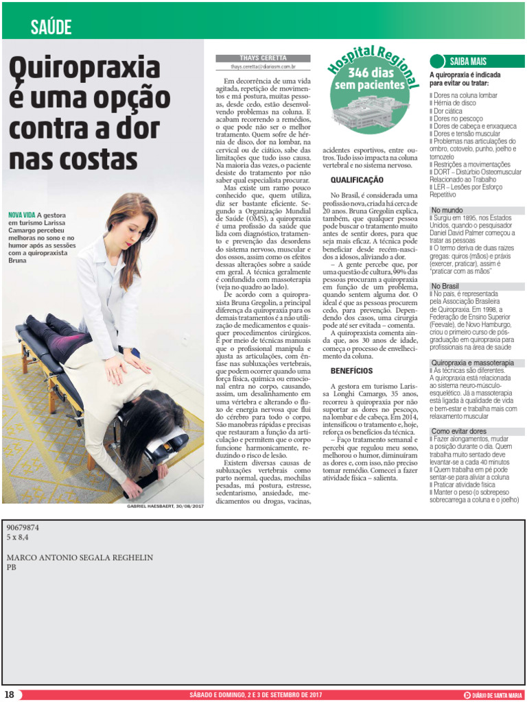 Quiropraxia É Uma Opção Contra A Dor Nas Costas (Artigo) Autor Marco ...