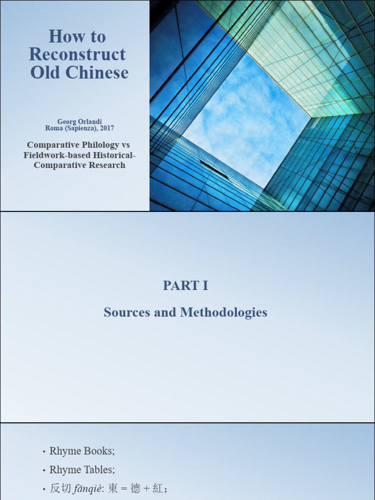 How To Reconstruct Old Chinese | PDF | Syllable | Linguistics