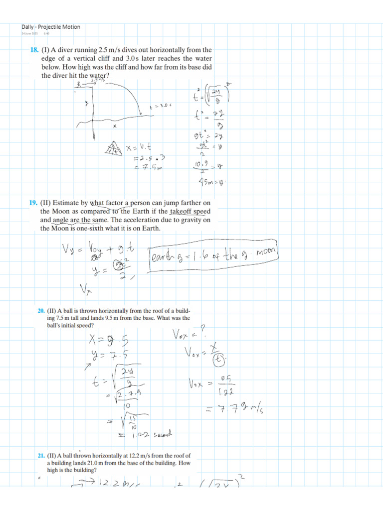 Dally - Kinematics - Projectile Motion | PDF