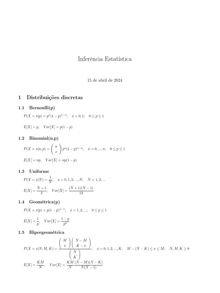 Formulas Inferencia Estatistica Usp Icmc | PDF | Raciocínio | Método ...