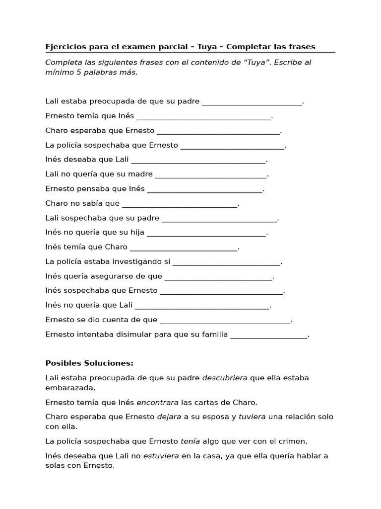 Ejercicios de Práctica para El Examen Final, Tuya | PDF