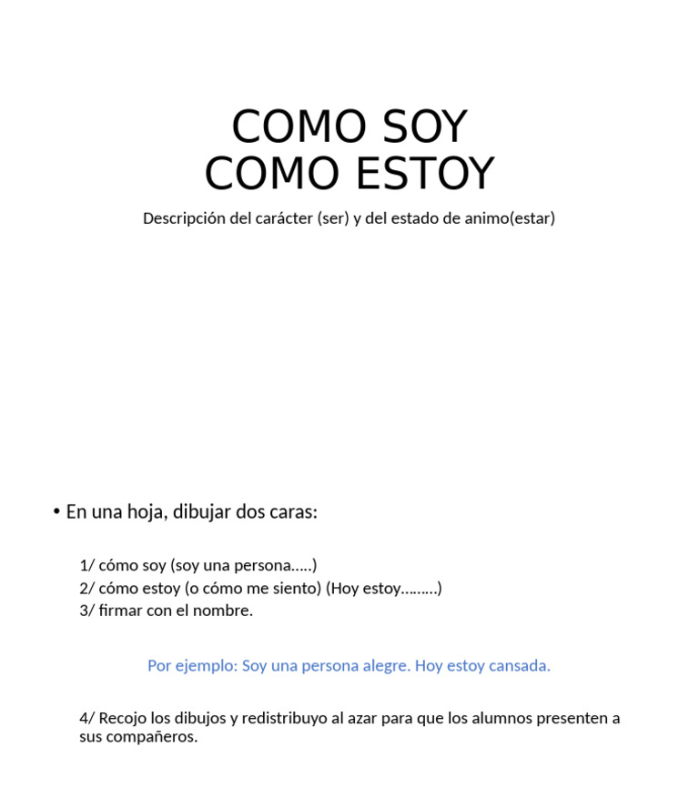 Como Soy - Como Estoy | PDF