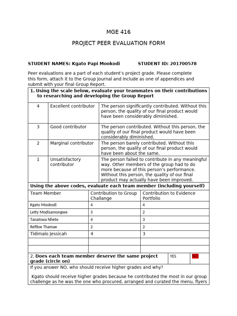 Peer Review Form-2 | PDF