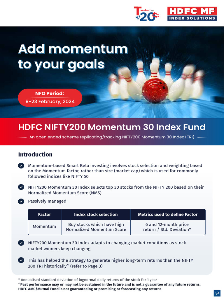 HDFC NIFTY200 Momentum 30 Index Fund | PDF | Stock Market Index | Investing