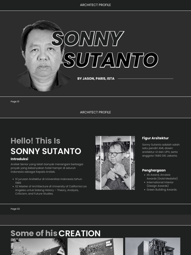 Profil Arsitek Sonny Sutanto | PDF
