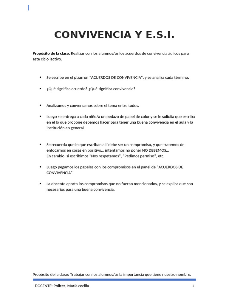 Acuerdos de Convivencia en el Aula | PDF