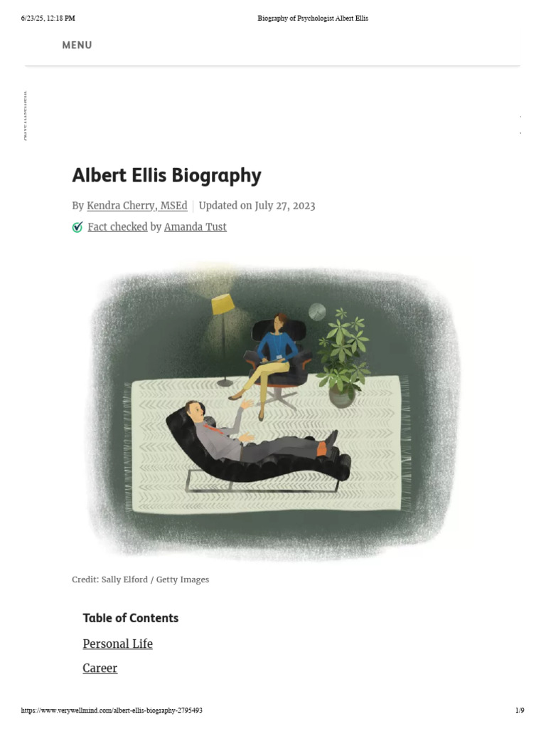 Biography of Psychologist Albert Ellis | PDF | Psychotherapy | Rational ...