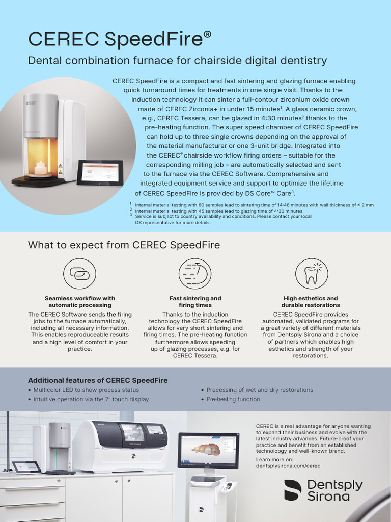DSC Flyer DS Core CEREC SpeedFire Flyer Web en | PDF | Mechanical Engineering | Dentistry Branches