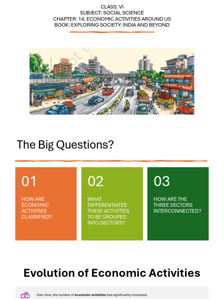 Economic Activities Around Us: Class 6 | PDF | Agriculture | Economies