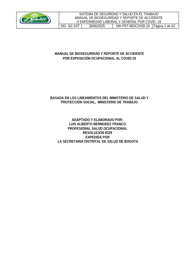 Protocolo de Bioseguridad | PDF | Lavado de manos | Seguridad y salud ...